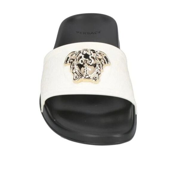 Versace | Shoes | Versace Womens White La Medusa Round Toe Slip On ...